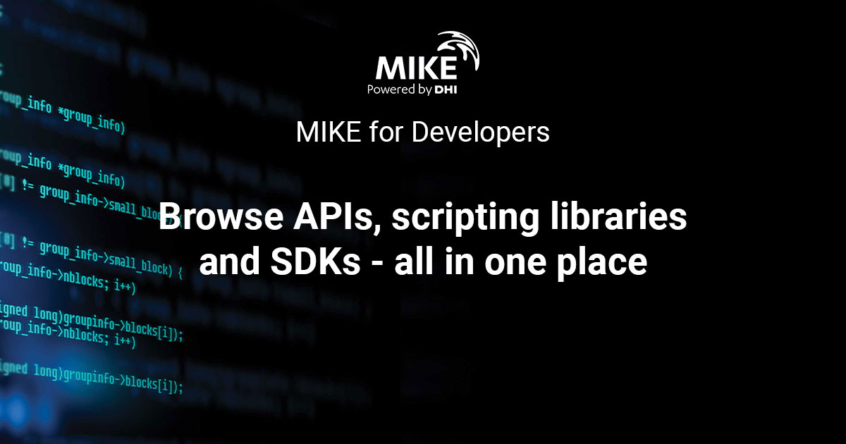 MIKE for Developers | MIKE Powered by DHI